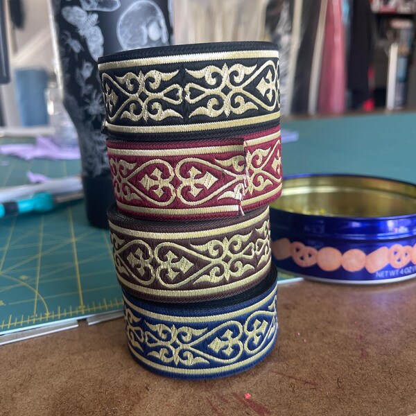 10 Yards/70 Mm Golden Medieval Jacquard Trim(2.75 Inch)vintage Ribbon ...
