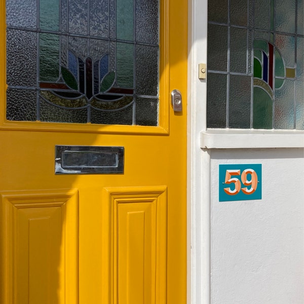 Hand Painted think Pink House Number Perspex Sign. Bevelled Design ...