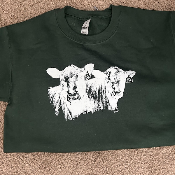 Cow Sweatshirt, Cow Shirt, Western Crewneck Comfort Sweatshirt Cottage ...
