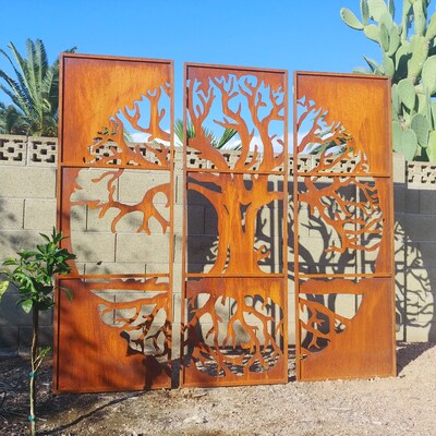 Tree of Life Metal Privacy Screen Set of 3 Large Home & - Etsy