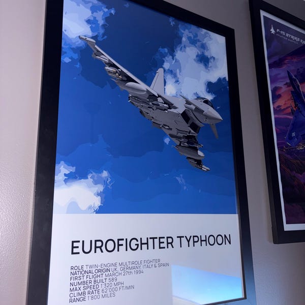 Eurofighter Typhoon Poster, Eurofighter Typhoon Print, Aviation Poster ...