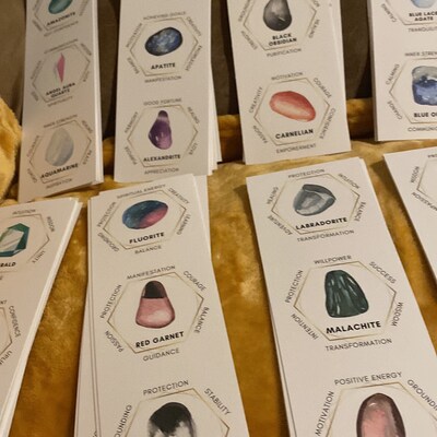 Set of 60 Printable Crystal Meaning Cards. Printable Labels for ...