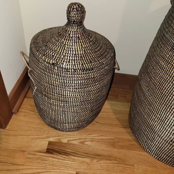 Woven Laundry Basket With Lid, African Baskets, Storage Basket - EGG ...