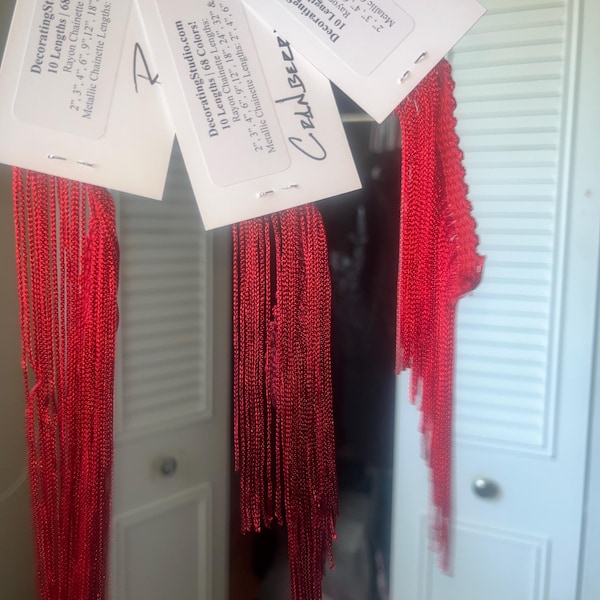 Fringe Sample(s) of Chainette Fringe Trim | Sample Cutting Length of ...