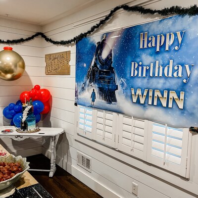 The Polar Express Birthday Banner Vinyl or Poster Personalized ...