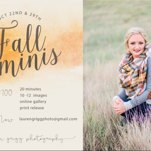 Fall Mini Session Template - Photography Marketing Board - Fall Minis ...