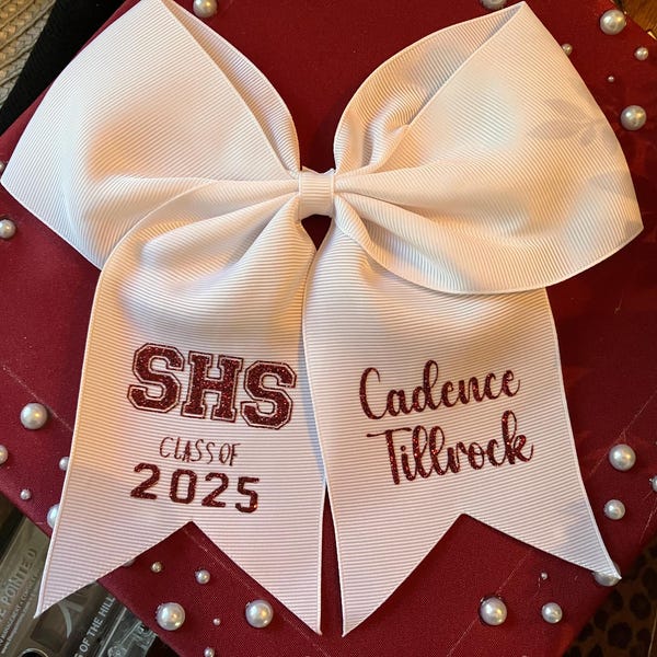 Custom Graduation Bow | Personalized Graduation Cap Bow | Graduation ...
