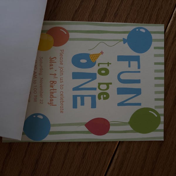 Fun to Be One Birthday Invitation Template - Editable Canva Template ...