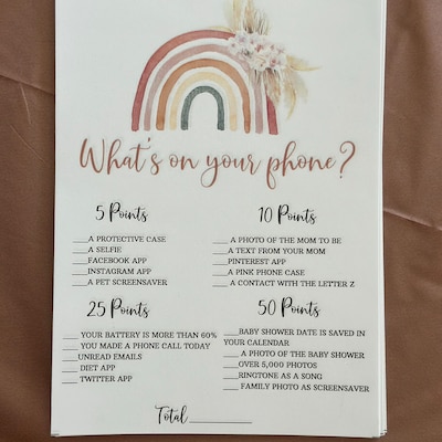 Boho Rainbow Baby Shower Games Bundle, Pink Pampas Grass Boho Game ...