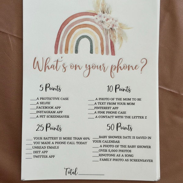 Boho Rainbow Baby Shower Games Bundle, Pink Pampas Grass Boho Game ...