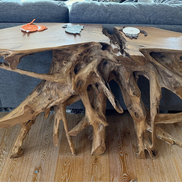 Teak Root Console Table - Driftwood Entryway Table - Etsy