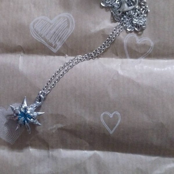 Spiky Cybersigilsm Thorn Sigil Necklace Statement Necklace Liquid Metal ...