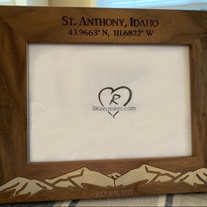 Mountains Personalized Engraved Picture Frame, Any Text - Etsy