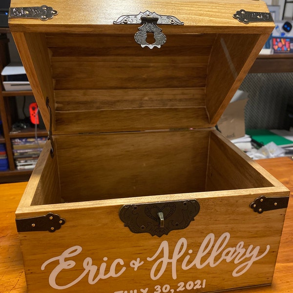 Personalized Card Chest With Slot, Wedding Card Trunk, Wedding Card Box ...