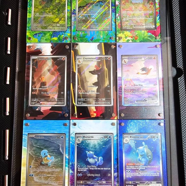 Pokemon Set 151 9 Starters Custom Display Cases (limited Edition Set ...