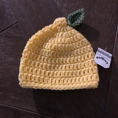 Lemon Hat Baby Lemon Hat Hand Knit Baby Hat Newborn Knit Hat Preemie ...