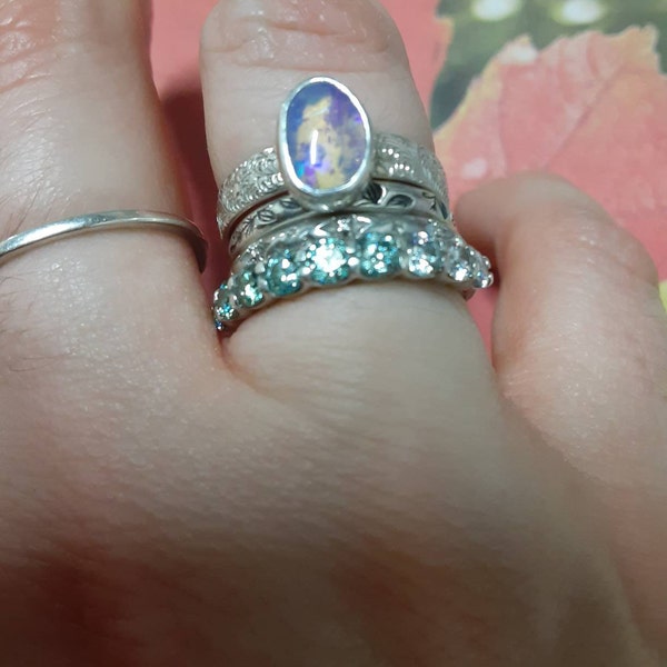 Ocean! Custom Peruvian Opal Ring or Pendant in 925 Sterling Silver ...