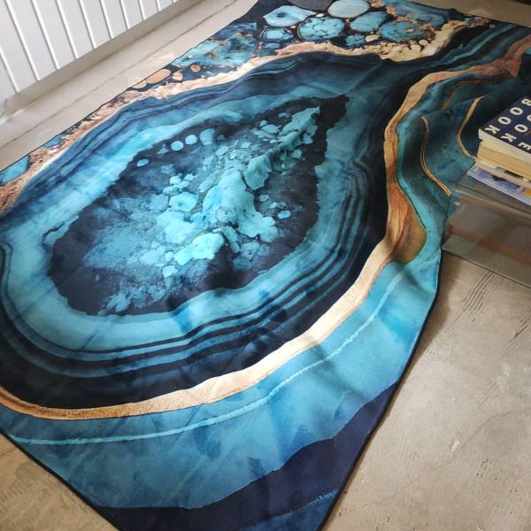 Abstract Brushstroke Rug, Contemporary Splatter Art Rug, Bold Abstract ...