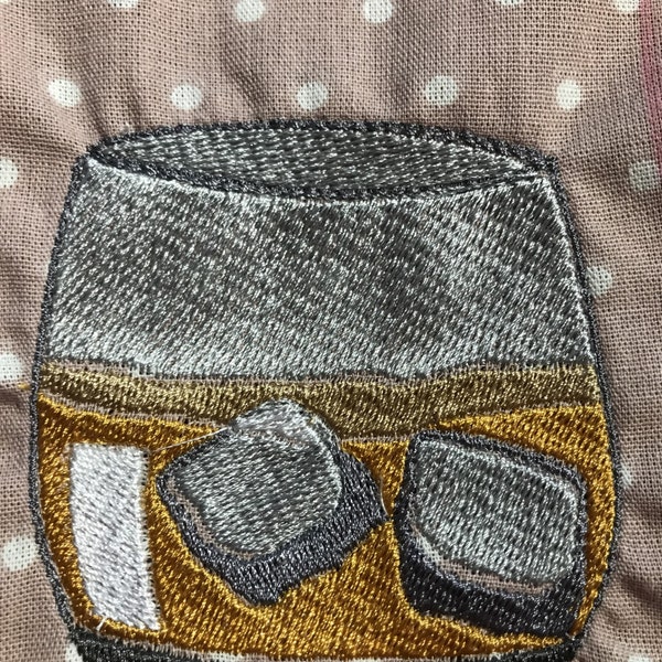 Whisky With Ice Glass Embroidery Design. Machine Embroidery Scotch ...