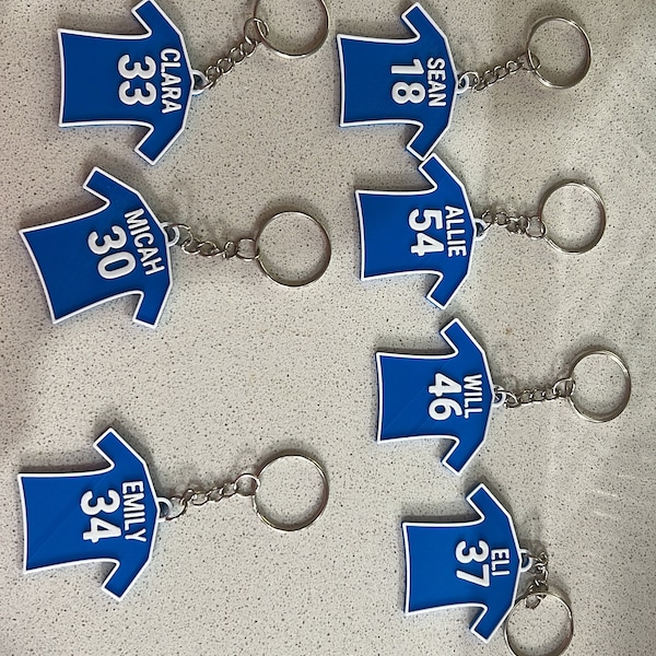 Personalised Jersey Key Ring - 3D Printed - Etsy