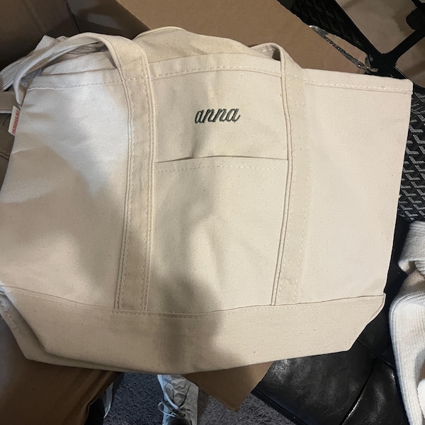 Personalized Canvas Tote, Ironic Boat Bag, Monogram Canvas Tote Bag ...