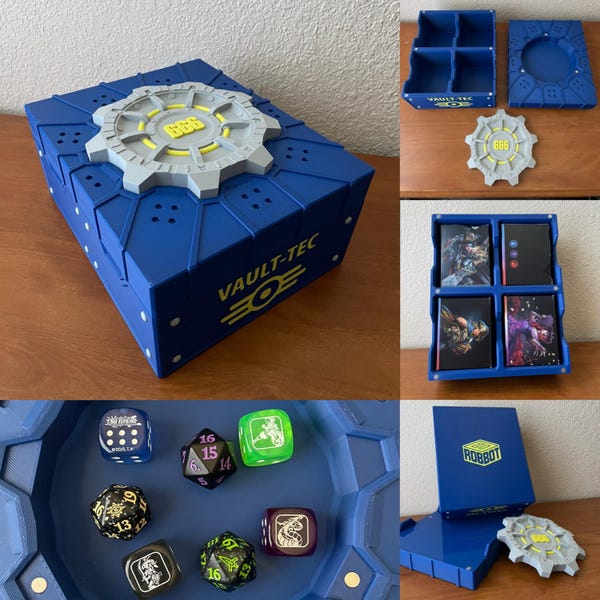 The Vault-deck XL! Fallout Deck Box | Holds Over 400 Double Sleeved ...