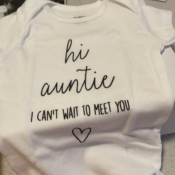Hi Auntie Organic Cotton Baby Onesie® | Pregnancy Announcement| Unisex ...
