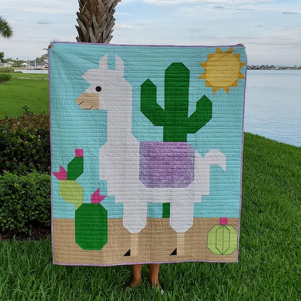Alpaca Quilt Pattern, Multiple Sizes From Baby Quilt to Throw, Doubles ...