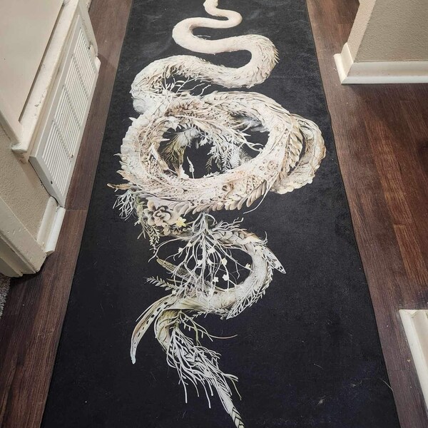 Snake Rug, Plant Theme, Occult Art Design, Animal Themed Rug, Custom ...