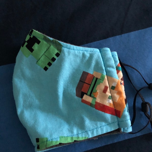 Steve Alex Toss Minecraft Face Mask FREE SHIPPING Adjustable Ear Loops ...