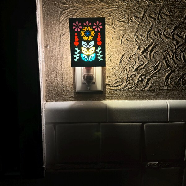 Stained Glass Window Night Light, Unique Home Decor, Kitchen and ...