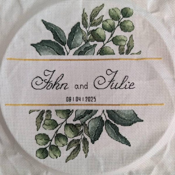 Wedding Cross Stitch Pattern, Personalized Wedding Cross Stitch PDF ...