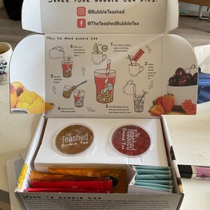 Popping Boba Set for Bubble Tea at Home 9 Servings Strawberry, Peach ...