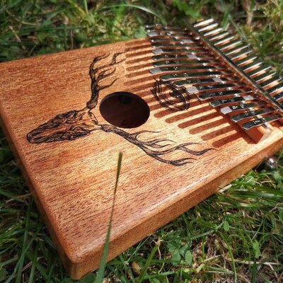 New 17 Key Kalimba Thumb Piano Art Deer Head Eye Line Art Stereo Effect ...