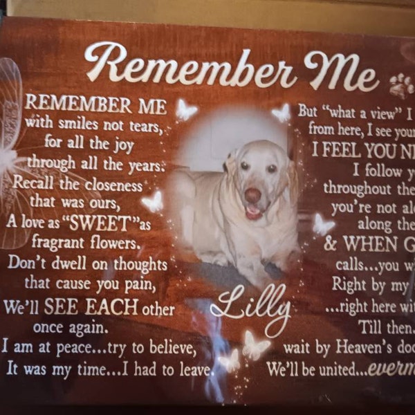 Remember Me Dog Memorial Canvas: Pet Loss Sympathy Gift - Etsy