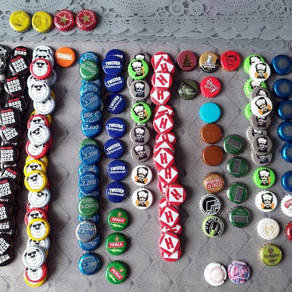100 Assorted Beer Bottle Caps, No Dents - Etsy