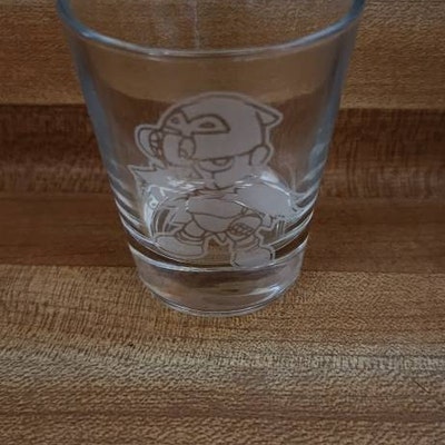 Mario Mushroom Glass Nintendo Mario Inspired Whiskey Glass - Etsy