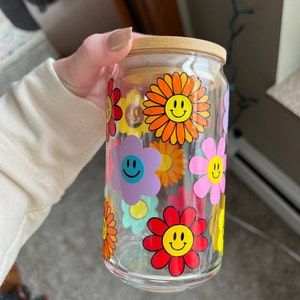 FLOWER SMILE MINI Smile Face Svg, Flower Svg, Retro Cut Files for ...