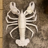 Lobster Papercraft Sculpture, Printable 3D Puzzle, Papercraft Pdf ...