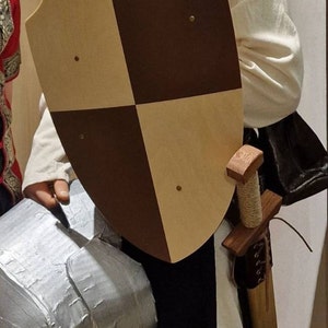 WARRIOR SET OF 3 Wooden Sword, Wooden Shield, Scabbard, Wooden Weapon ...