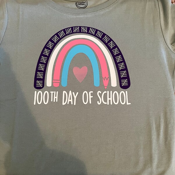 100th Day of School Pencil Rainbow Boho SVG File Download - Etsy