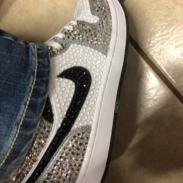 Authentic Fully Blinged Air Jordan 1 High OG or Mids Blue, Custom ...