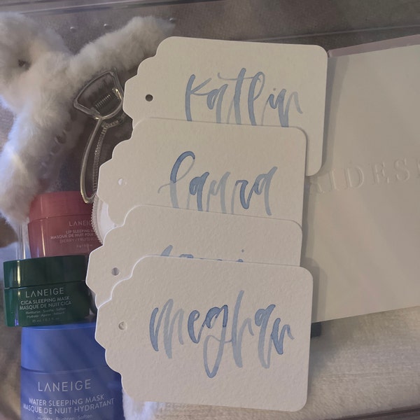 Handwritten Gift Tags (white Cardstock With Watercolor Lettering ...