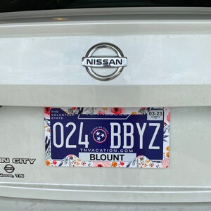 Pink Flower License Plate Frame Matches Personalized Plate in Our Shop ...