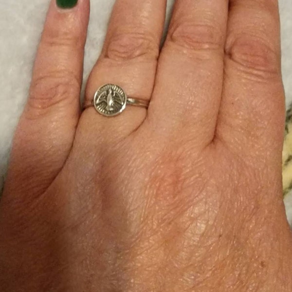 Holy Spirit Ring/ Silver Dove Ring/ Christian Ring/ Unique Christian ...