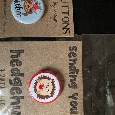 Hedgehug Virtual Hug Card and Pin, Social Distancing Gift, Pocket Hug ...