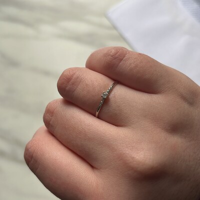 925 Sterling Silver Delicate Promise Ring for Her, Dainty & Simple ...