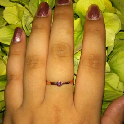 Dainty Copper Alexandrite Ring With Hammered Band Copper Black - Etsy