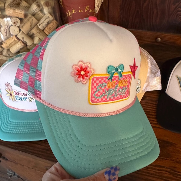 Checkered Mesh Back Cap, Trucker Hat, Blank Cap - Etsy