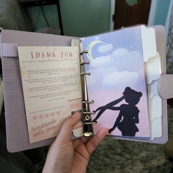 Purple Cash Envelope Journal, Anime Inspired Sailor Moon Fan Art ...